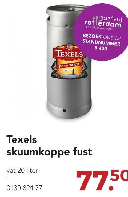 Texels skuumkoppe fust 20 liter aanbieding bij Zegro