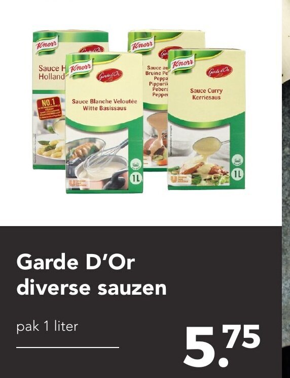 Garde D'Or diverse sauzen 1 liter aanbieding bij Zegro
