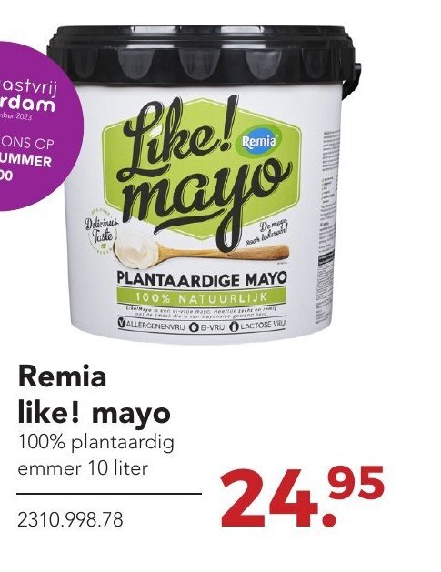 Remia like! mayo 10 liter aanbieding bij Zegro