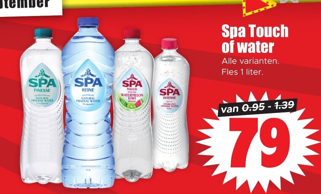 Spa Touch of water 1 liter aanbieding bij Dirk