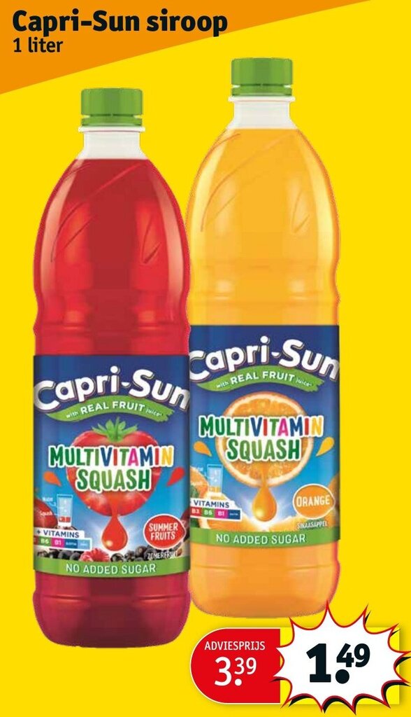 Capri-Sun siroop 1 liter aanbieding bij Kruidvat