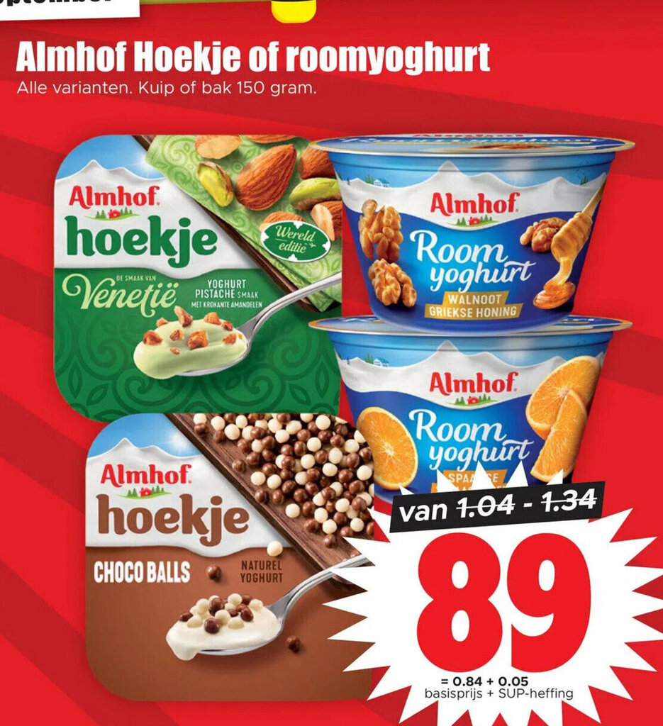 Almhof Hoekje of roomyoghurt aanbieding bij Dirk