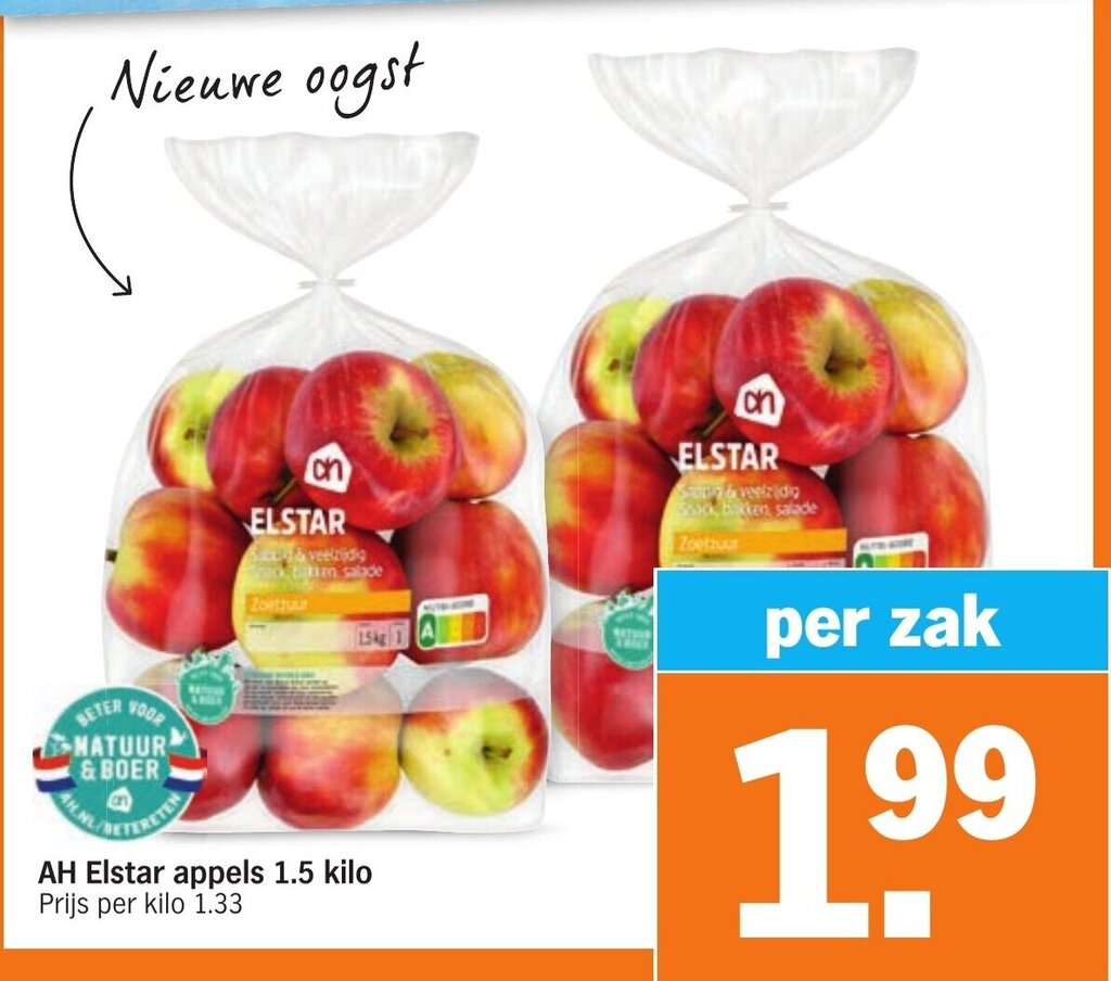 Elstar appels 1.5 kilo aanbieding bij Albert Heijn