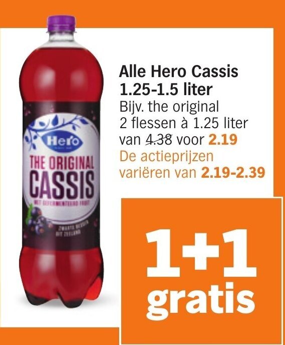 Alle Hero Cassis 125 15 Liter Aanbieding Bij Albert Heijn