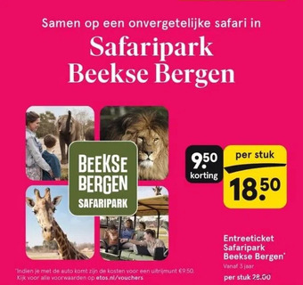 Entreeticket safaripark beekse bergen vanaf 3 jaar aanbieding bij Etos