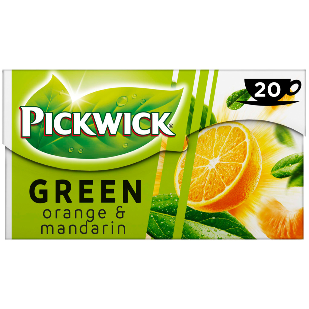 Pickwick orange mandarin groene thee aanbieding bij Dekamarkt