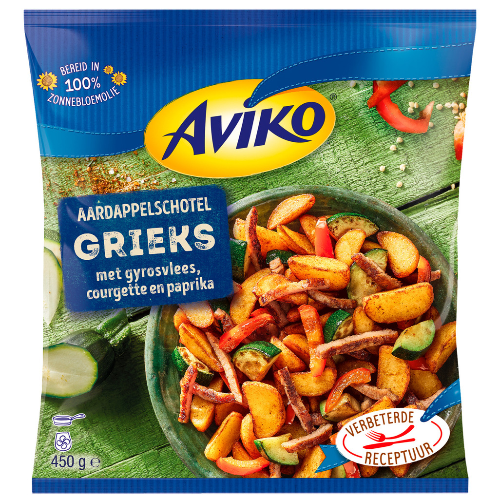 Aviko aardappelschotel grieks aanbieding bij Dekamarkt