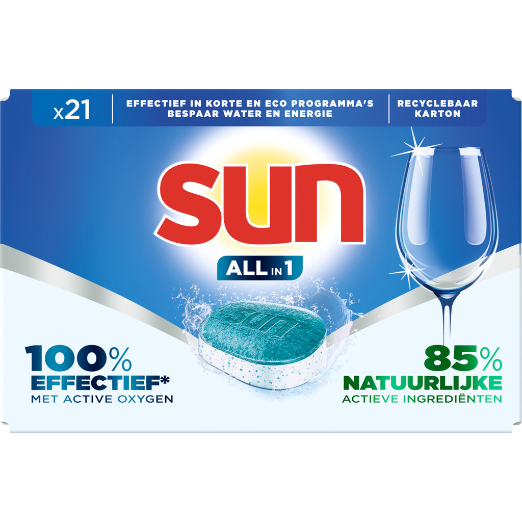 Sun vaatwastabletten all in 1 regular aanbieding bij Dekamarkt