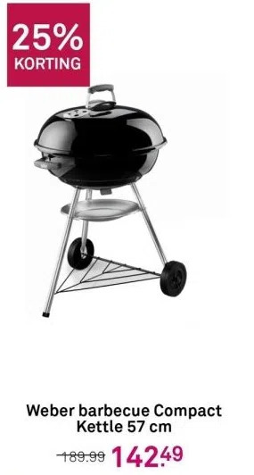 Weber barbecue compact kettle 57 cm aanbieding bij Karwei