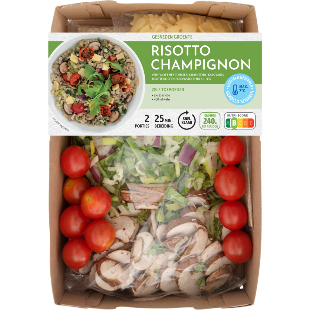 Fresh & easy verspakket risotto champignon aanbieding bij Dekamarkt