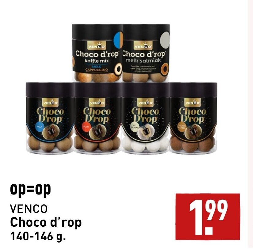VENCO Choco d'rop 140-146 g aanbieding bij ALDI
