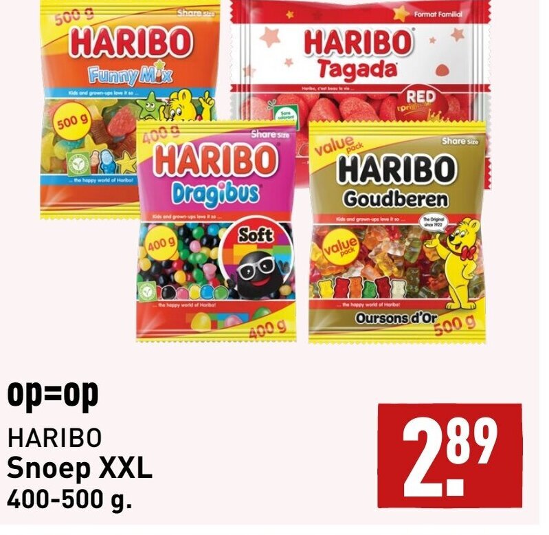 HARIBO Snoep XXL 400-500 g aanbieding bij ALDI