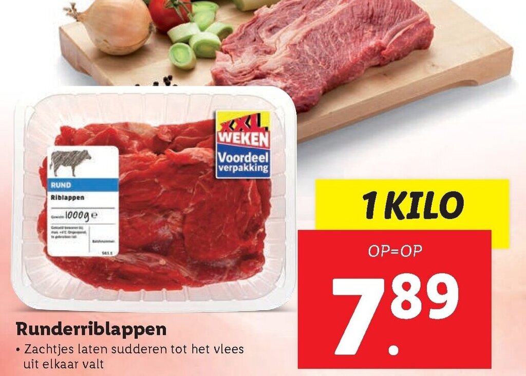 Runderriblappen 1kg aanbieding bij Lidl