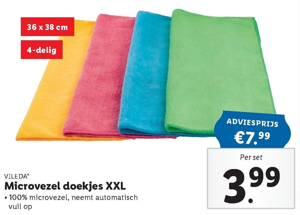 Vileda Microvezel doekjes XXL aanbieding bij Lidl