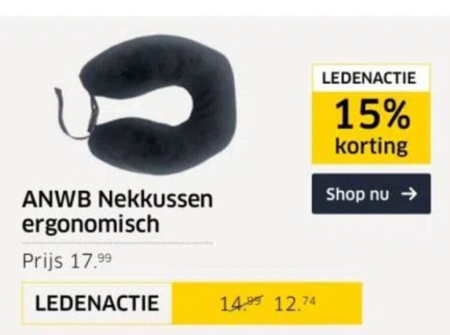 Nekkussen ergonomisch aanbieding bij ANWB