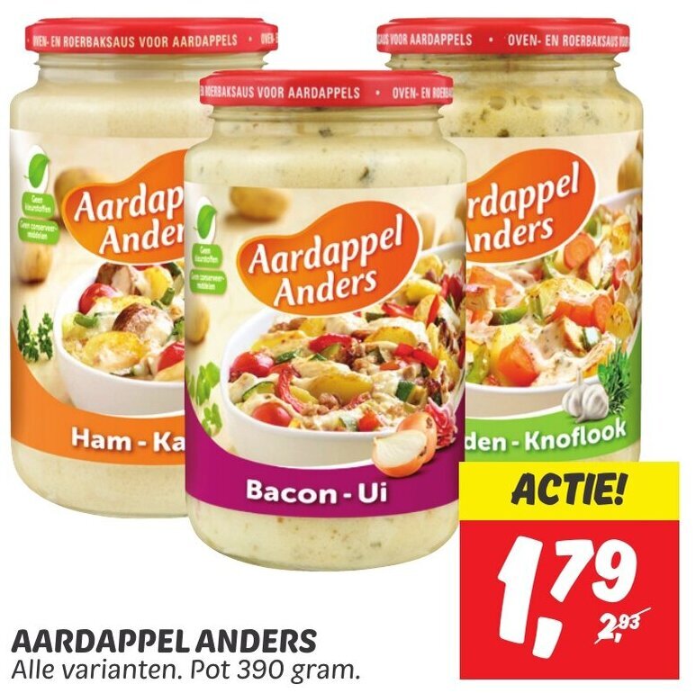 AARDAPPEL ANDERS Alle varianten. Pot 390 gram. aanbieding bij Dekamarkt
