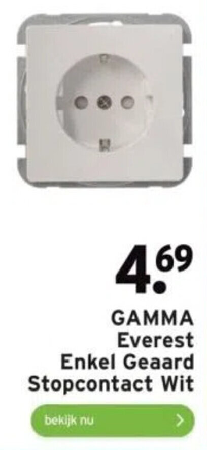 Everest Enkel Geaard Stopcontact Wit aanbieding bij GAMMA