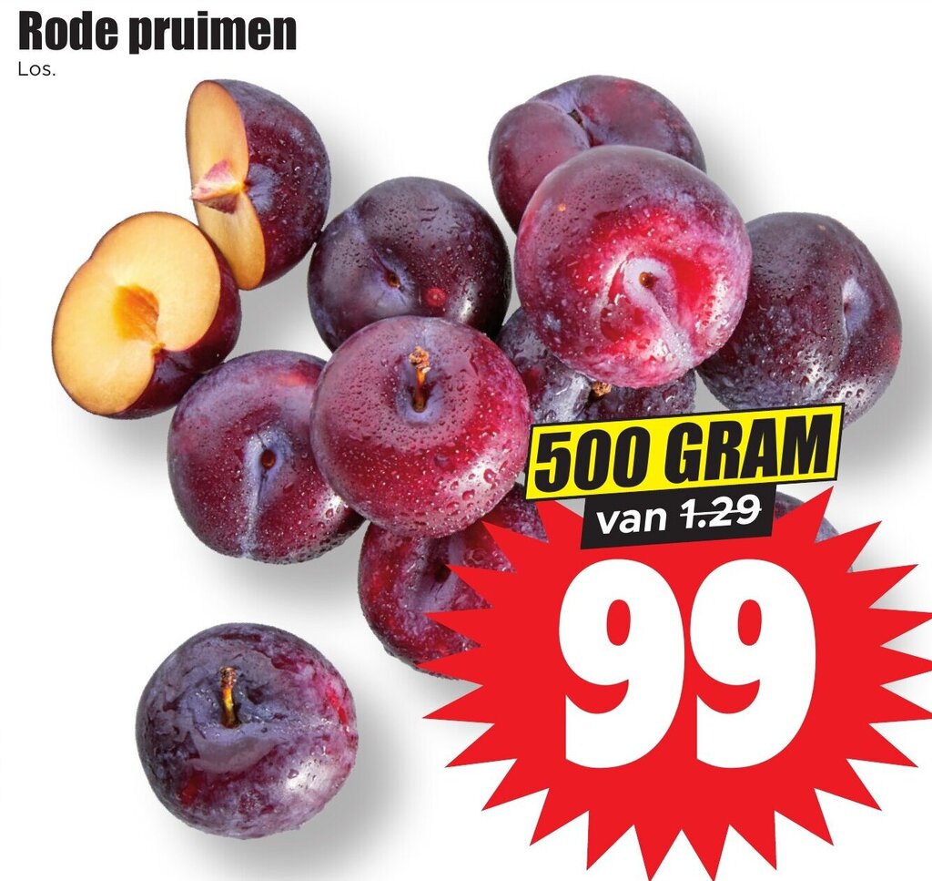 Rode pruimen 500 GRAM aanbieding bij Dirk