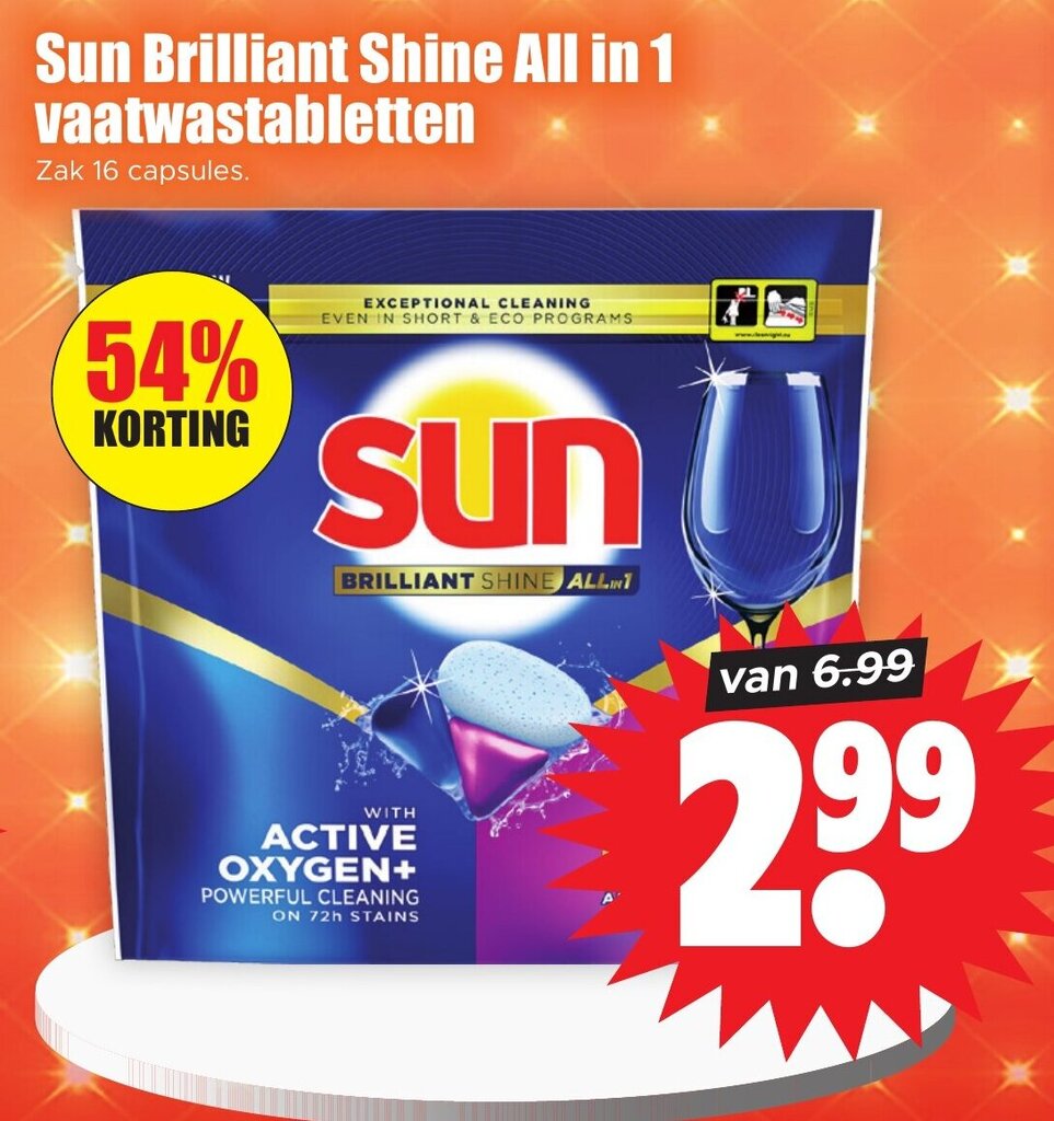 Sun Brilliant Shine All in 1 vaatwastabletten aanbieding bij Dirk