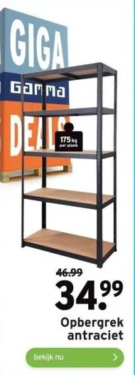 Opbergrek antraciet aanbieding bij GAMMA