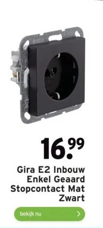 Gira e2 inbouw enkel geaard stopcontact mat aanbieding bij GAMMA