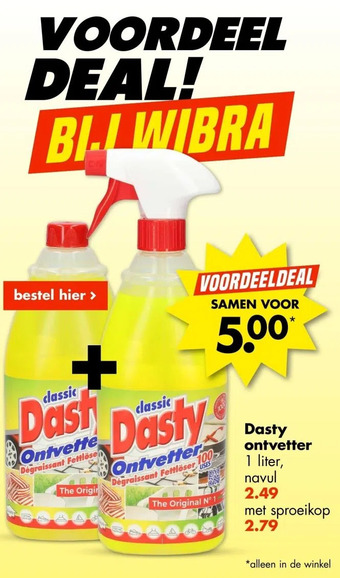 Dasty ontvetter 1 liter aanbieding bij Wibra