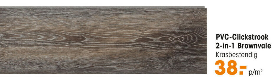 Pvc-Clickstrook 2-in-1 Brownvale aanbieding bij Kwantum