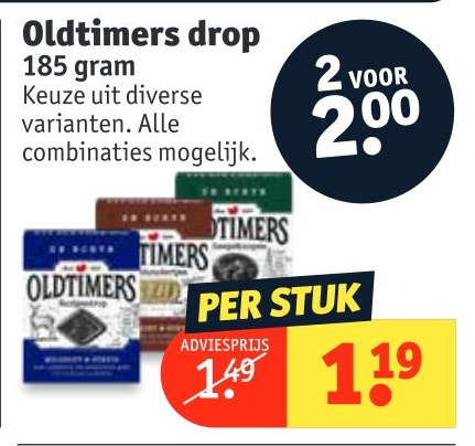Oldtimers drop 185 gram aanbieding bij Kruidvat