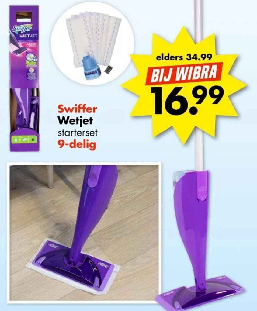 Swiffer Wetjet starterset aanbieding bij Wibra