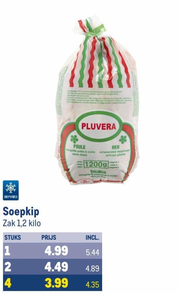 Soepkip 1,2 kilo aanbieding bij Makro