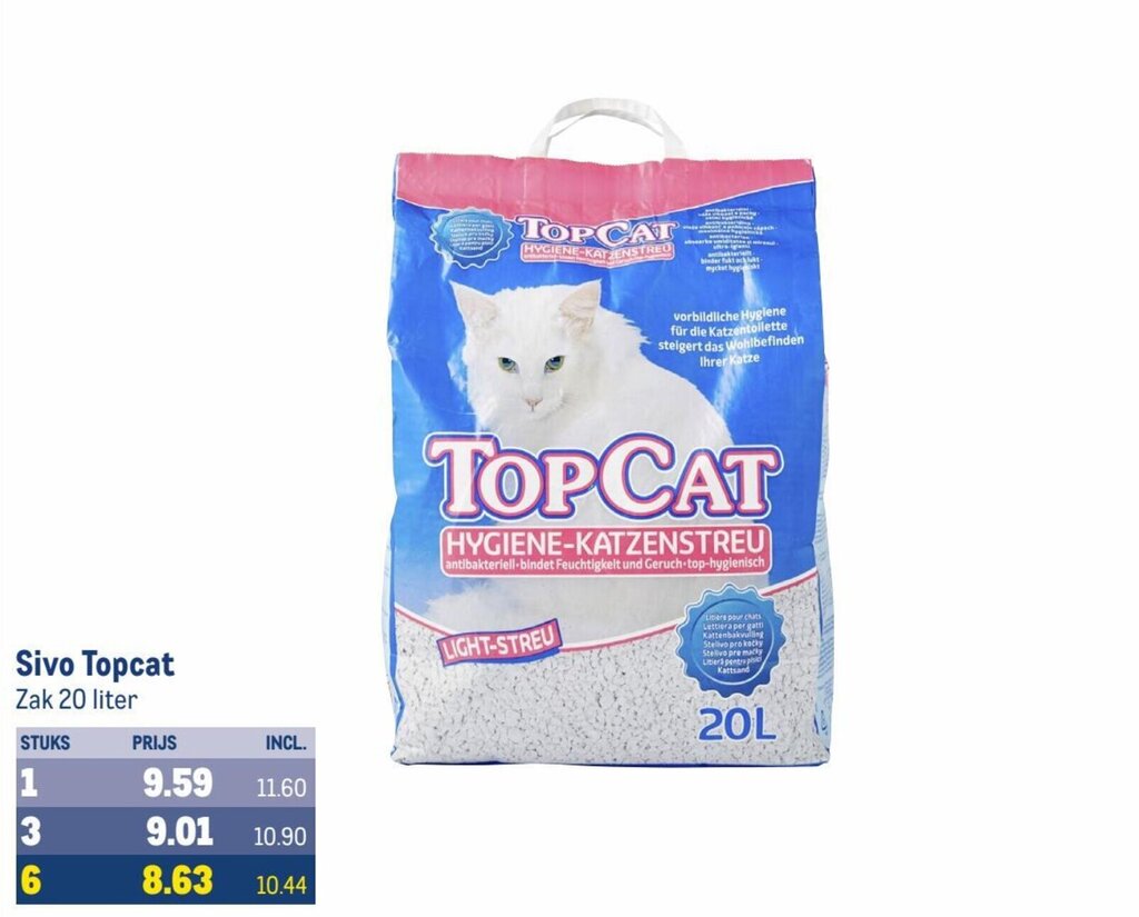 Sivo Topcat Zak 20 liter aanbieding bij Makro
