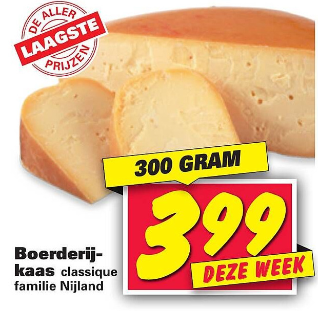 Boerderij-kaas 300 gram aanbieding bij Nettorama