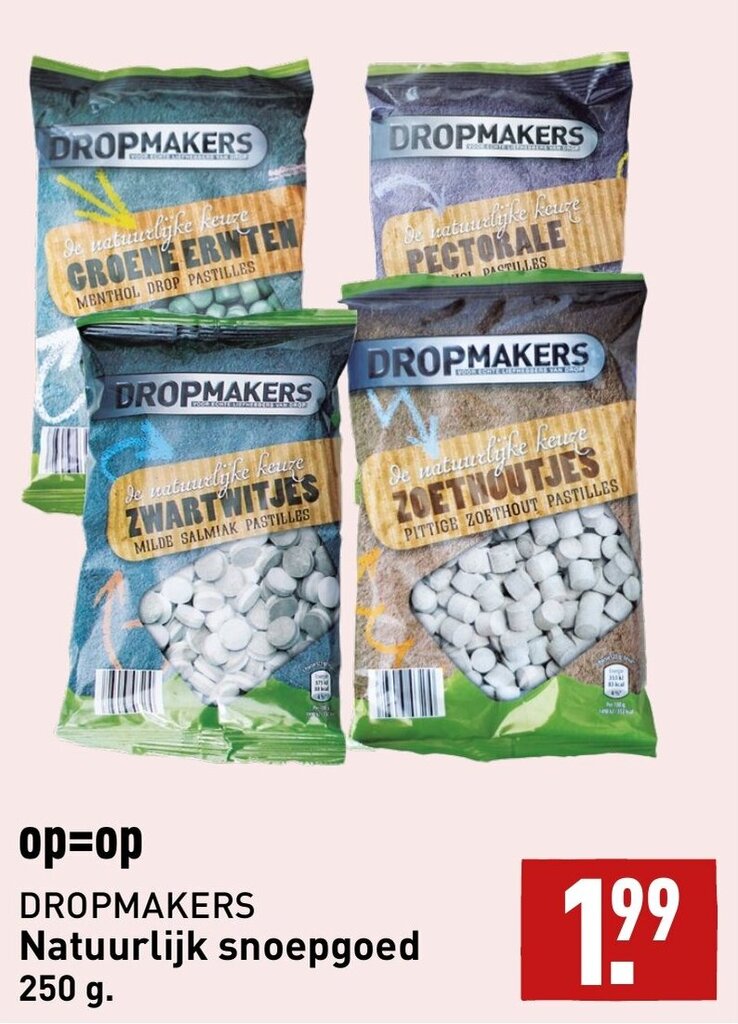 DROPMAKERS Natuurlijk snoepgoed 250 g. aanbieding bij ALDI