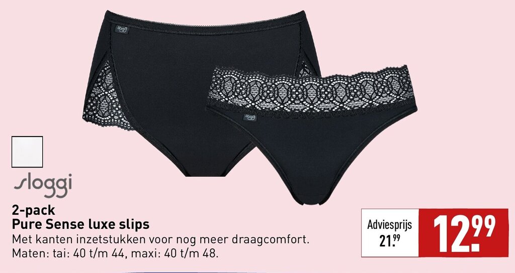 sloggi 2-pack Pure Sense luxe slips aanbieding bij ALDI