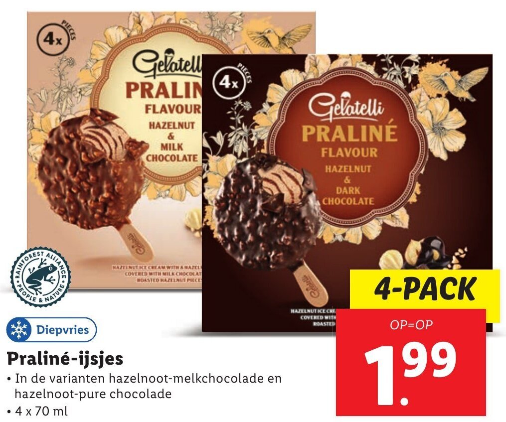 Praliné-ijsjes aanbieding bij Lidl