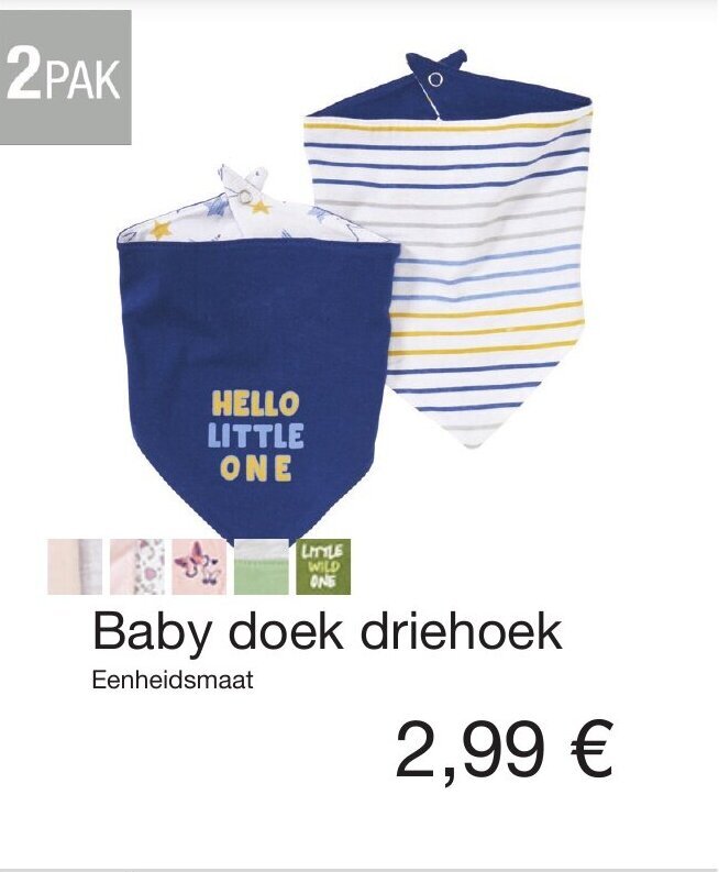 Baby doek driehoek aanbieding bij Kik