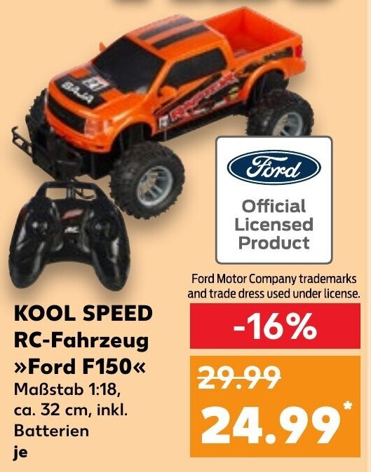KOOL SPEED RC-Fahrzeug Ford F150 aanbieding bij Kaufland DE