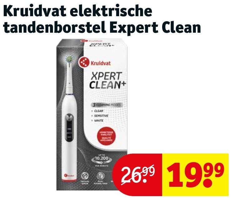Kruidvat elektrische tandenborstel Expert Clean aanbieding bij Kruidvat