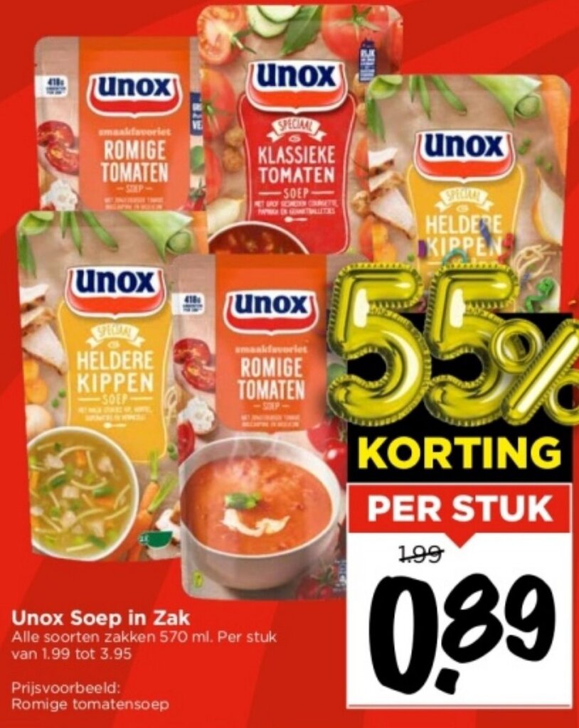 Unox Soep in Zak 570 ml. aanbieding bij Vomar Voordeelmarkt