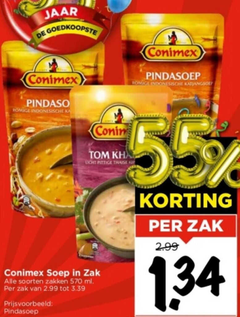 Conimex Soep in Zak 570ml aanbieding bij Vomar Voordeelmarkt