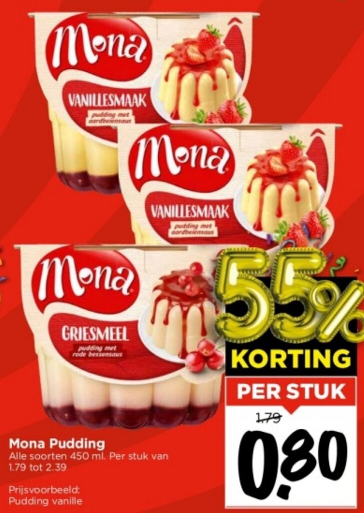 Mona Pudding 450ml aanbieding bij Vomar Voordeelmarkt