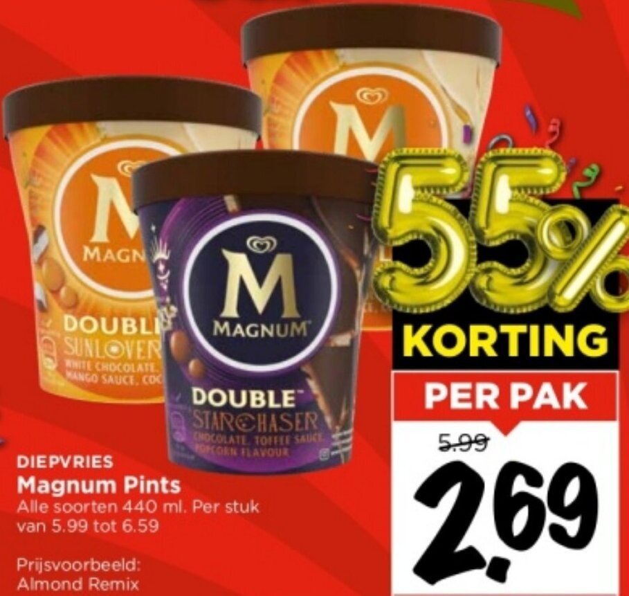 DIEPVRIES Magnum Pints 440ml aanbieding bij Vomar Voordeelmarkt