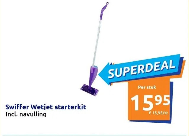 Swiffer wetjet starterkit incl. navulling aanbieding bij Action