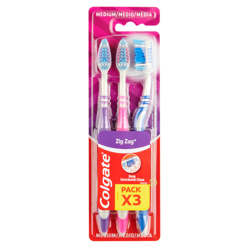 Colgate tandenborstel zig zag medium 3 stuks 2+2 GRATIS aanbieding bij ...
