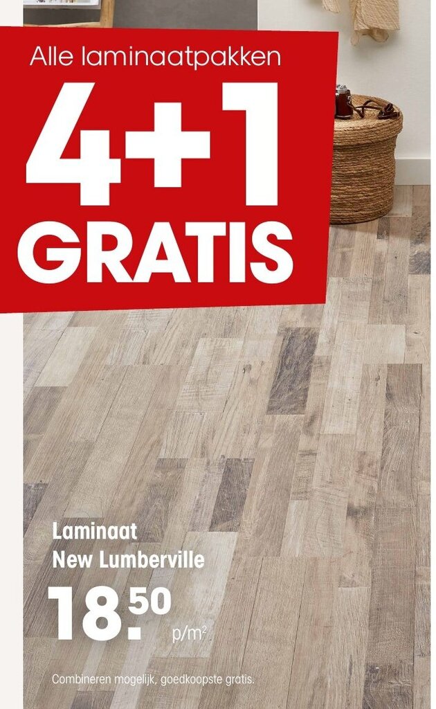 Laminaat New Lumberville 4+1 gratis aanbieding bij Kwantum