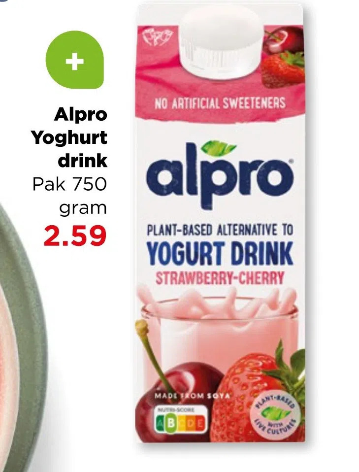 Alpro yoghurt drink aanbieding bij PLUS