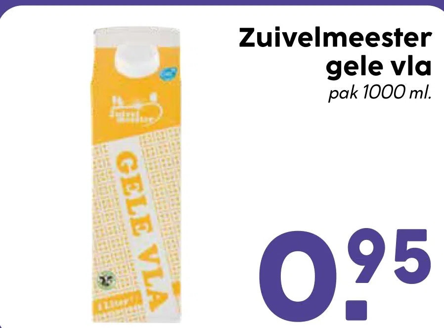 Zuivelmeester gele vla aanbieding bij MCD Supermarkt