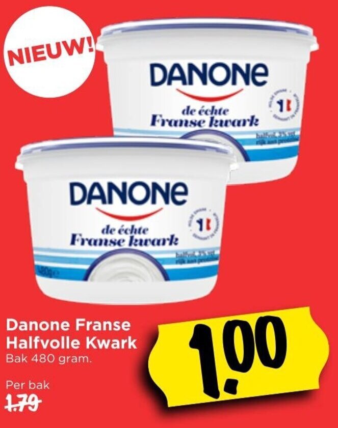 Danone Franse kwark 480ml aanbieding bij Vomar Voordeelmarkt