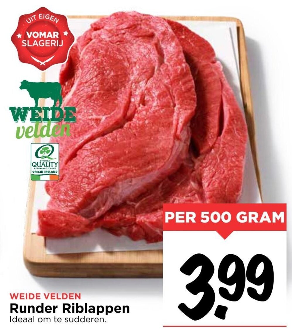 Runder riblappen 500g aanbieding bij Vomar