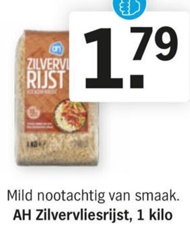 AH Zilvervliesrijst, 1 kilo aanbieding bij Albert Heijn